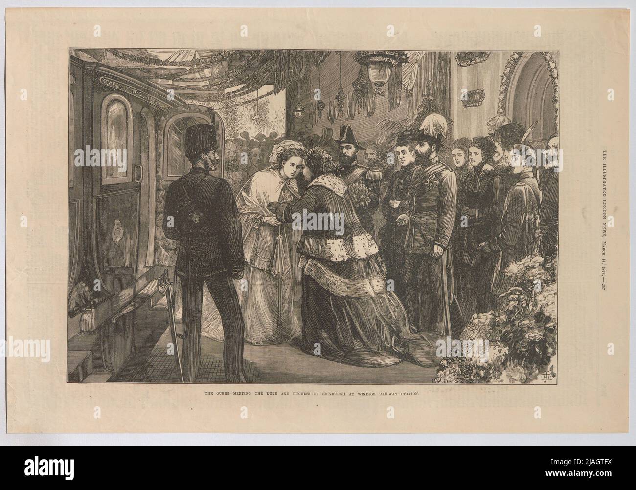 The Queen Meeting the Duke and Duchess of Edinburgh at Windsor Railway ...