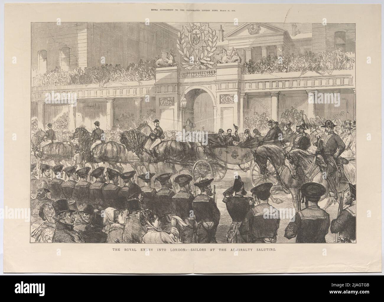 The Royal Entry Into London: Sailors at the Admiralty Saluting ...