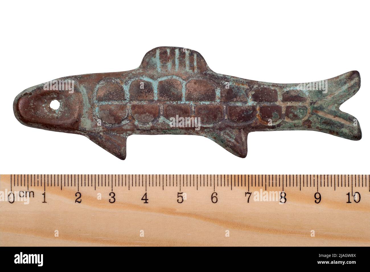 Ancient bronze coins in the form of fish Zhou Dynasty. China. Isolated ...