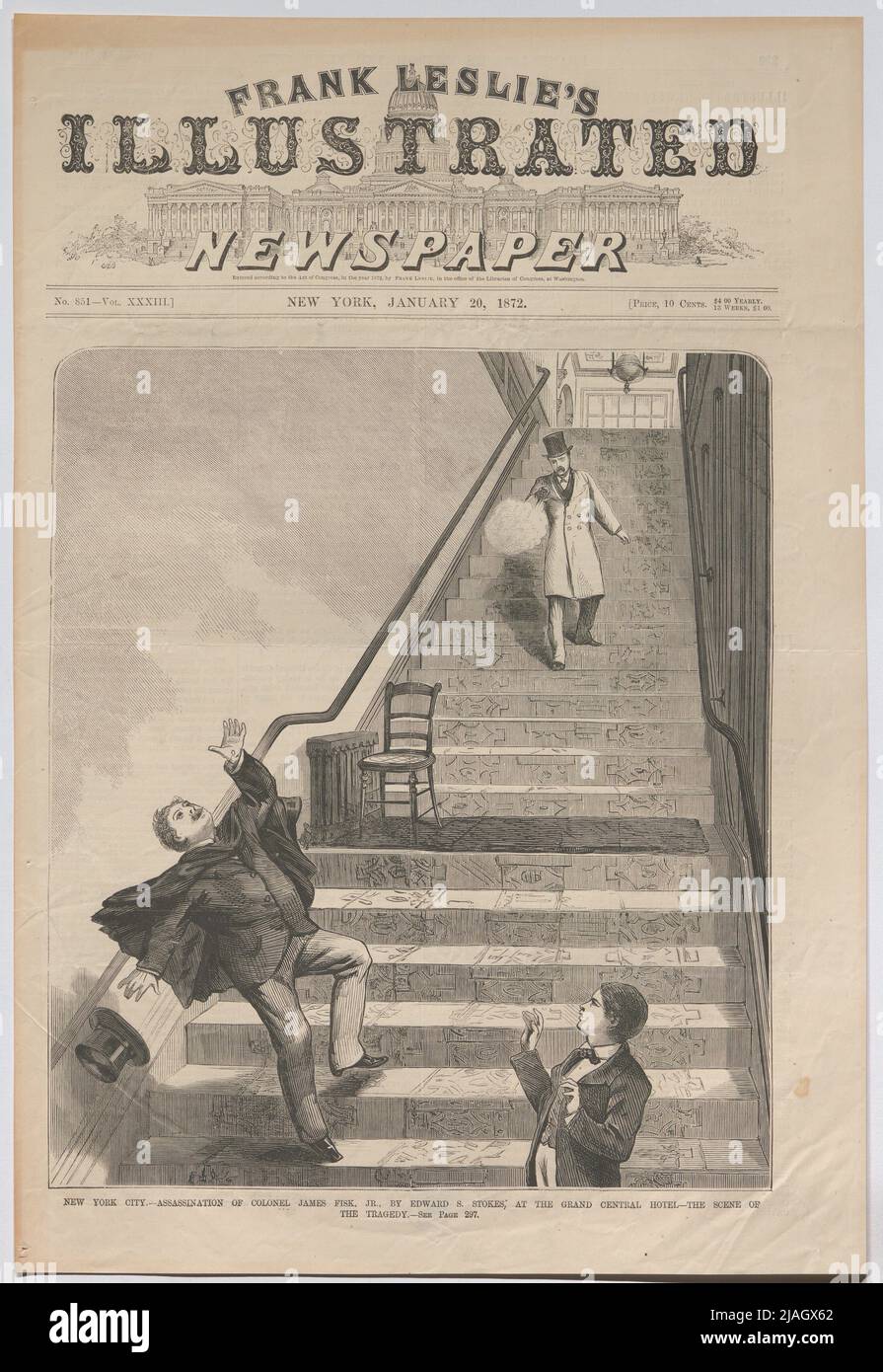 NEW YORK CITY. ASSASSINATION OF COLONEL JAMES FISK JR., BY EDWARD S ...