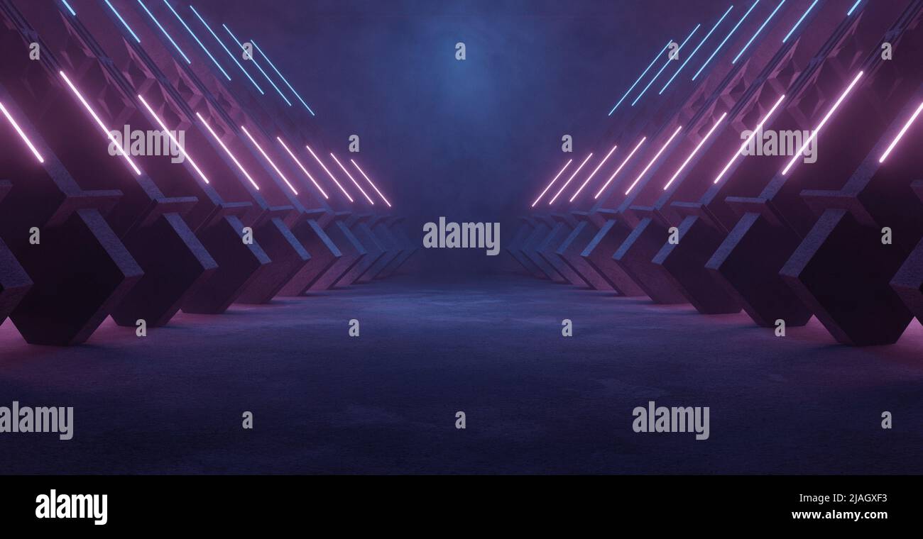 Celestial Alien Floor Studio Room Showroom With Light And Smoke Dark ...