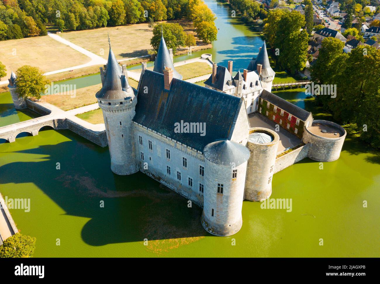 Aerial view of Chateau de Sully-sur-Loire, France Stock Photo - Alamy