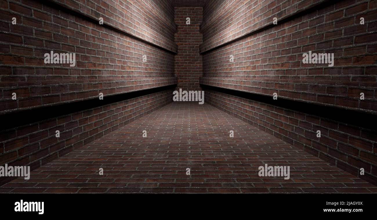 Abstract empty brick alley scene background 3D Render Stock Photo - Alamy