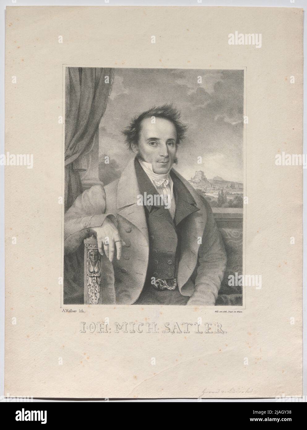 Joh. ME. Satler. ". Johann Michael Sattler, portrait and landscape ...