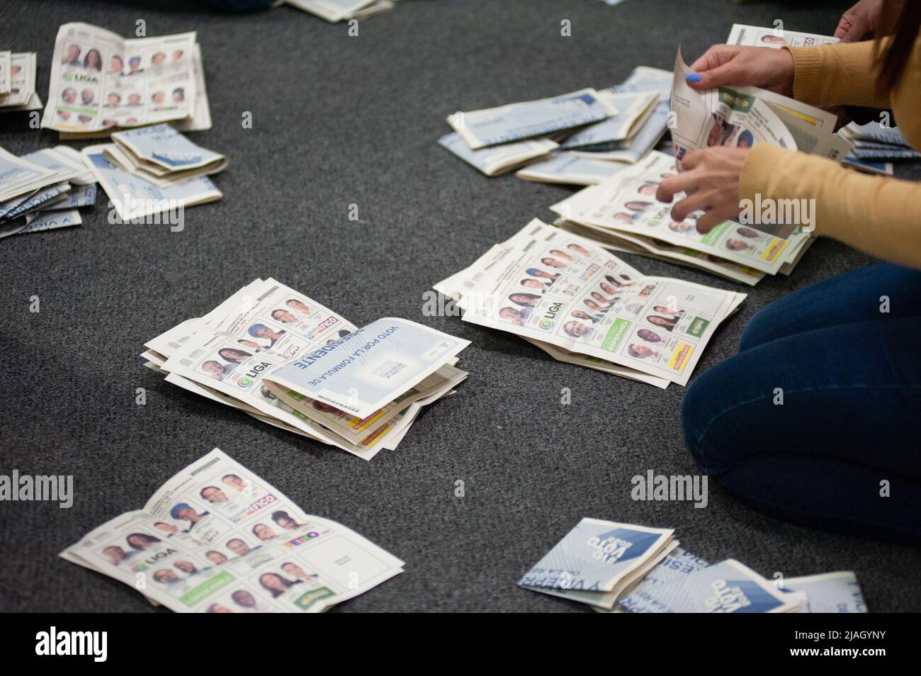 Electoral jury members count votes after elections rally ended during ...