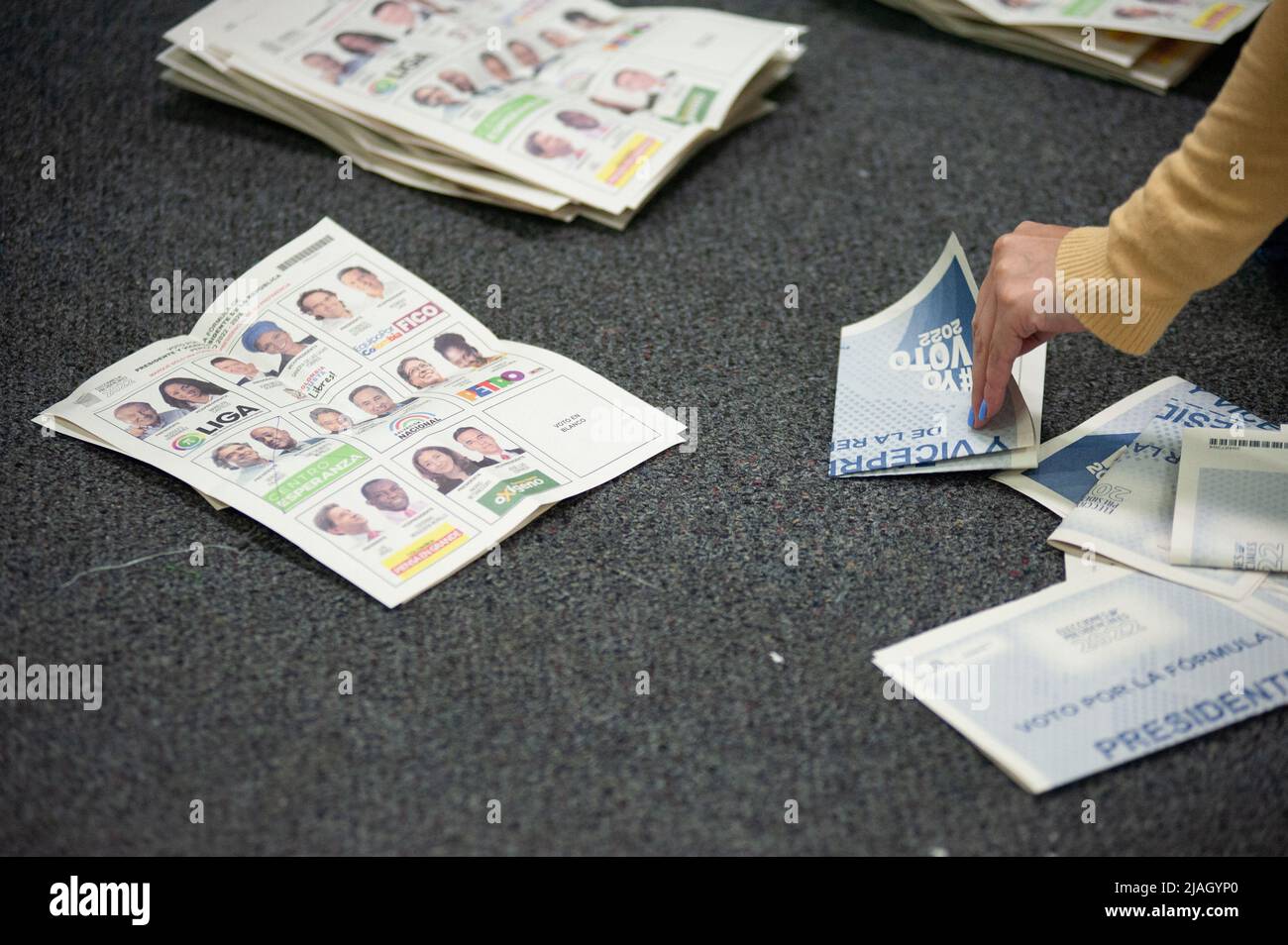 Electoral jury members count votes after elections rally ended during ...