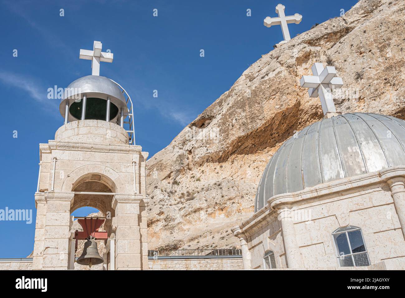 St. Thecla Monastery in the Christian village of Maaloula, Syria Stock ...
