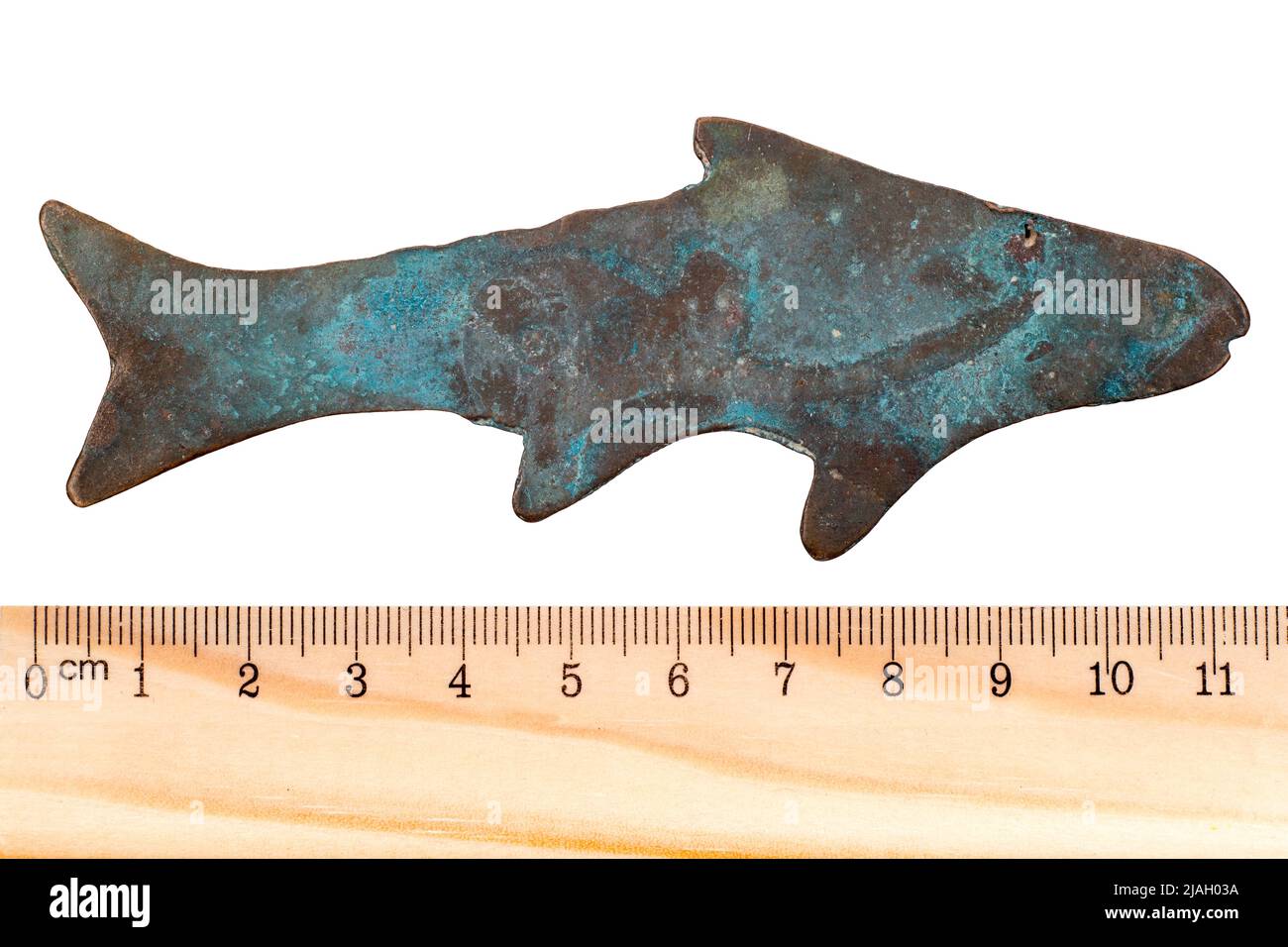 Ancient bronze coins in the form of fish Zhou Dynasty. China. Isolated ...