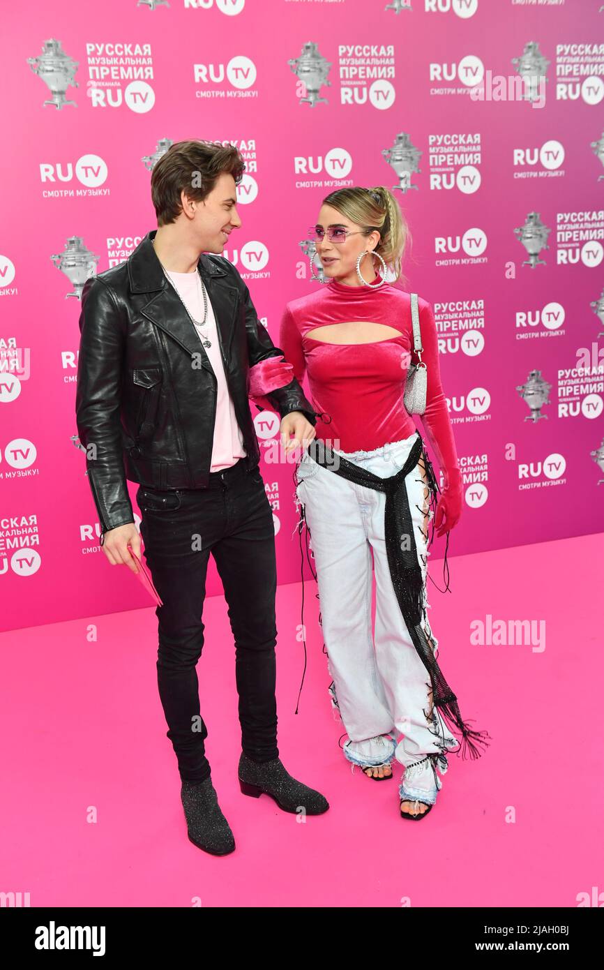 Moscow. Singers Vladimir (Vladimir Kiselyov ml) and Anse (Anna Sevagina ...