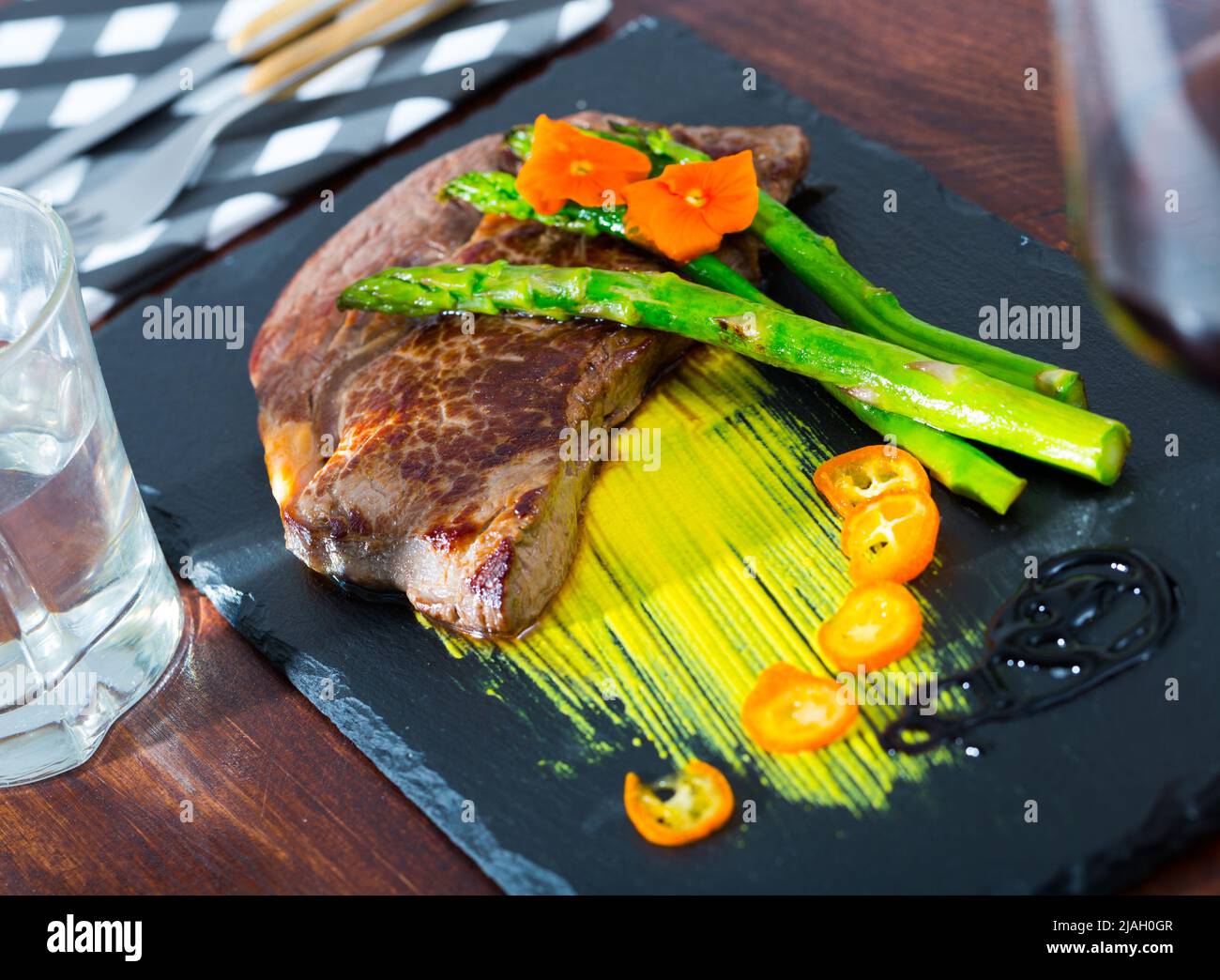Appetizing deep-fried beef entrecote Stock Photo - Alamy