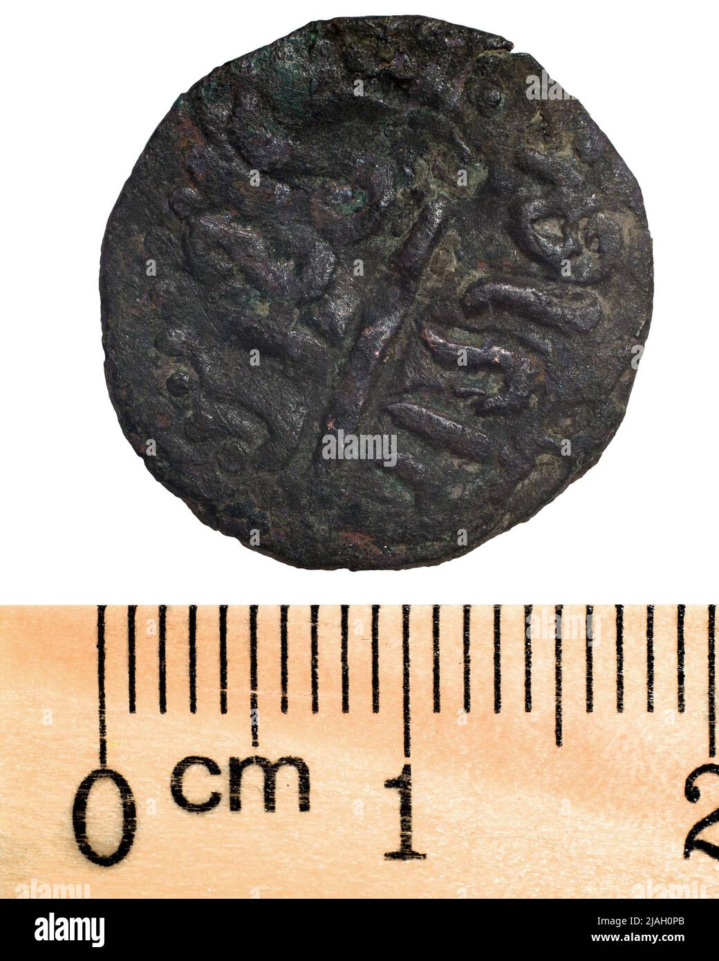 Copper coins of the Golden Horde. Macro. Isolated on white Stock Photo ...