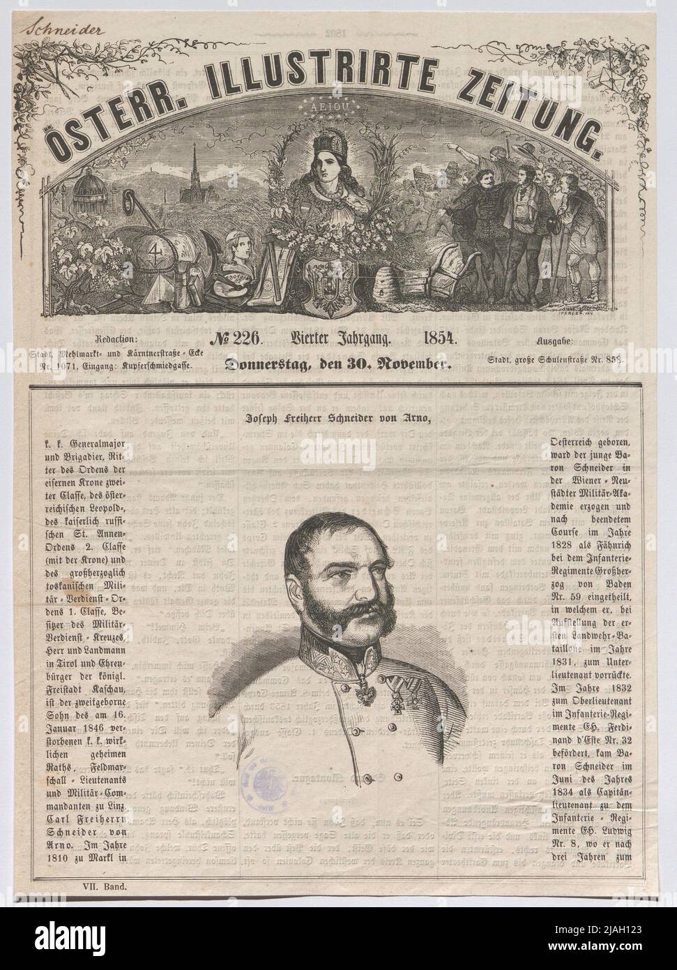 Joseph Freiherr Schneider von Arno ". Joseph Freiherr Schneider von ...