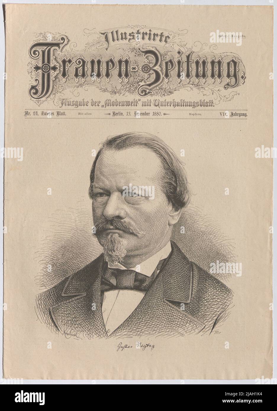 Gustav Freytag (title page of "Illustrirte Frauen-Zeitung"). L ...