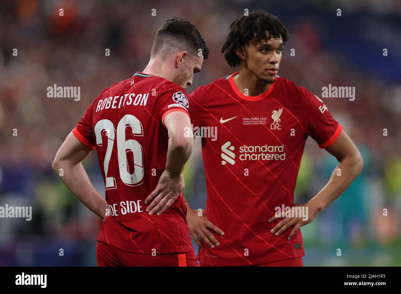 Paris, France, 28th May 2022. Andrew Robertson of Liverpool FC and ...