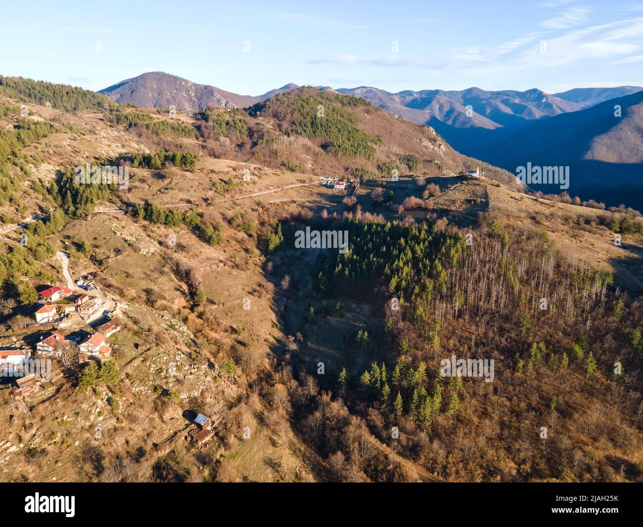 Aerial view of village of Borovo, Plovdiv Region, Bulgaria Stock Photo ...