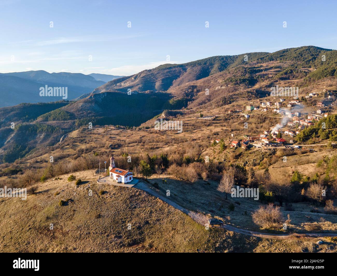 Aerial view of village of Borovo, Plovdiv Region, Bulgaria Stock Photo ...
