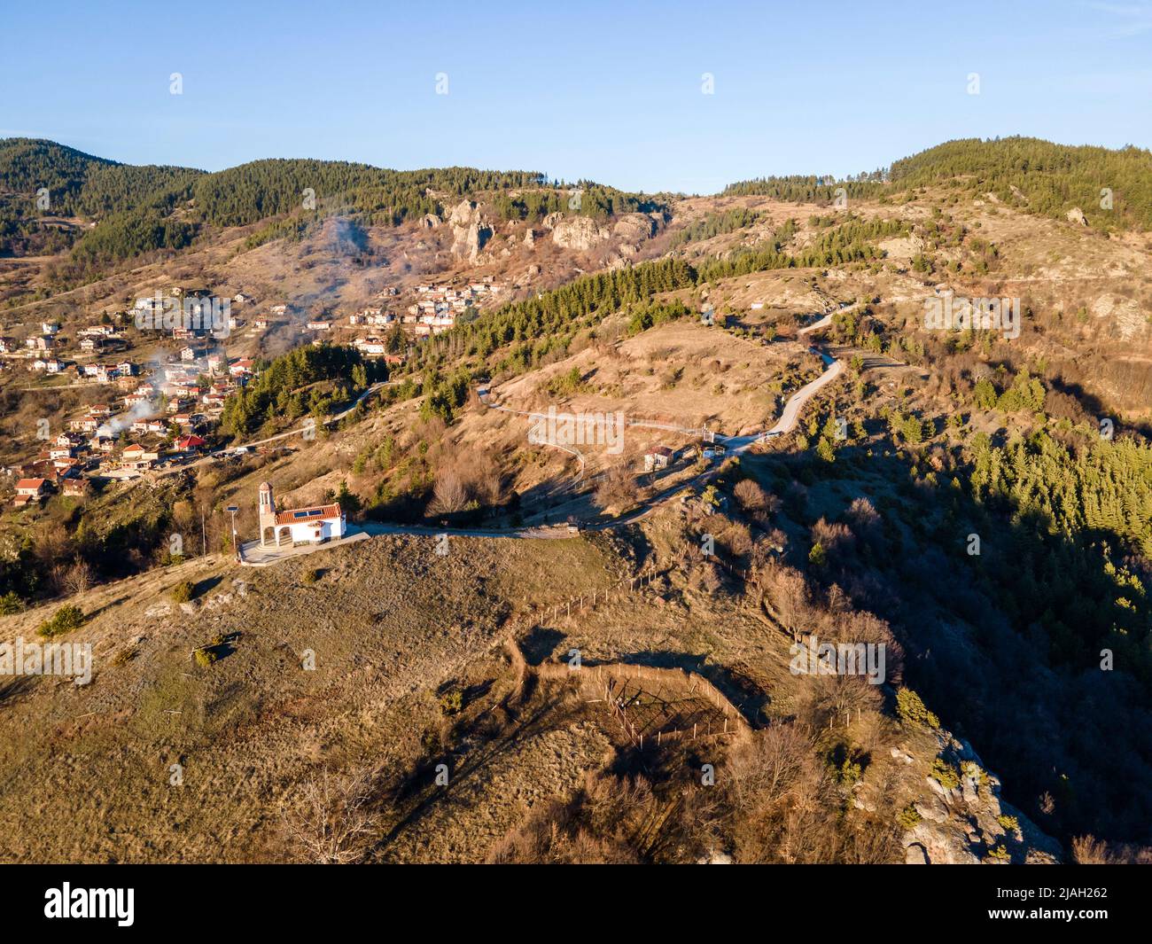 Aerial view of village of Borovo, Plovdiv Region, Bulgaria Stock Photo ...