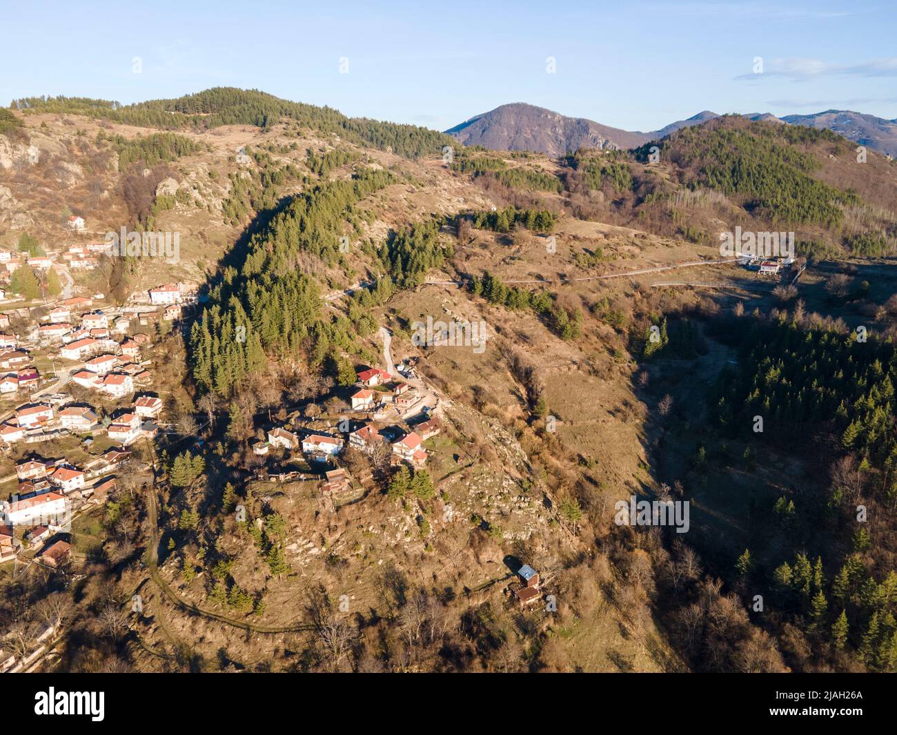 Aerial view of village of Borovo, Plovdiv Region, Bulgaria Stock Photo ...