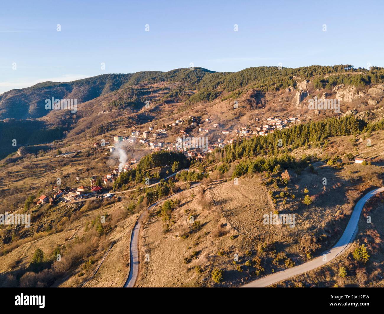 Aerial view of village of Borovo, Plovdiv Region, Bulgaria Stock Photo ...
