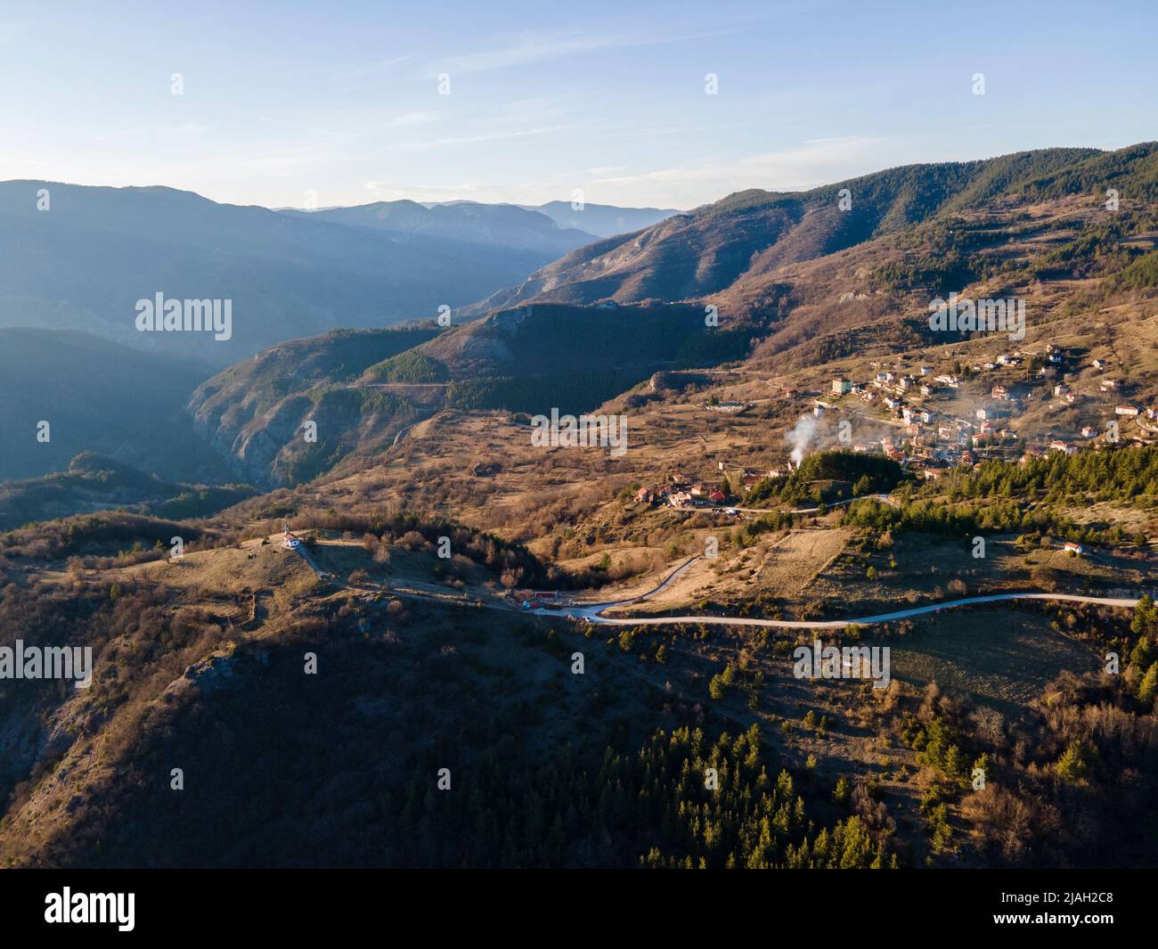 Aerial view of village of Borovo, Plovdiv Region, Bulgaria Stock Photo ...