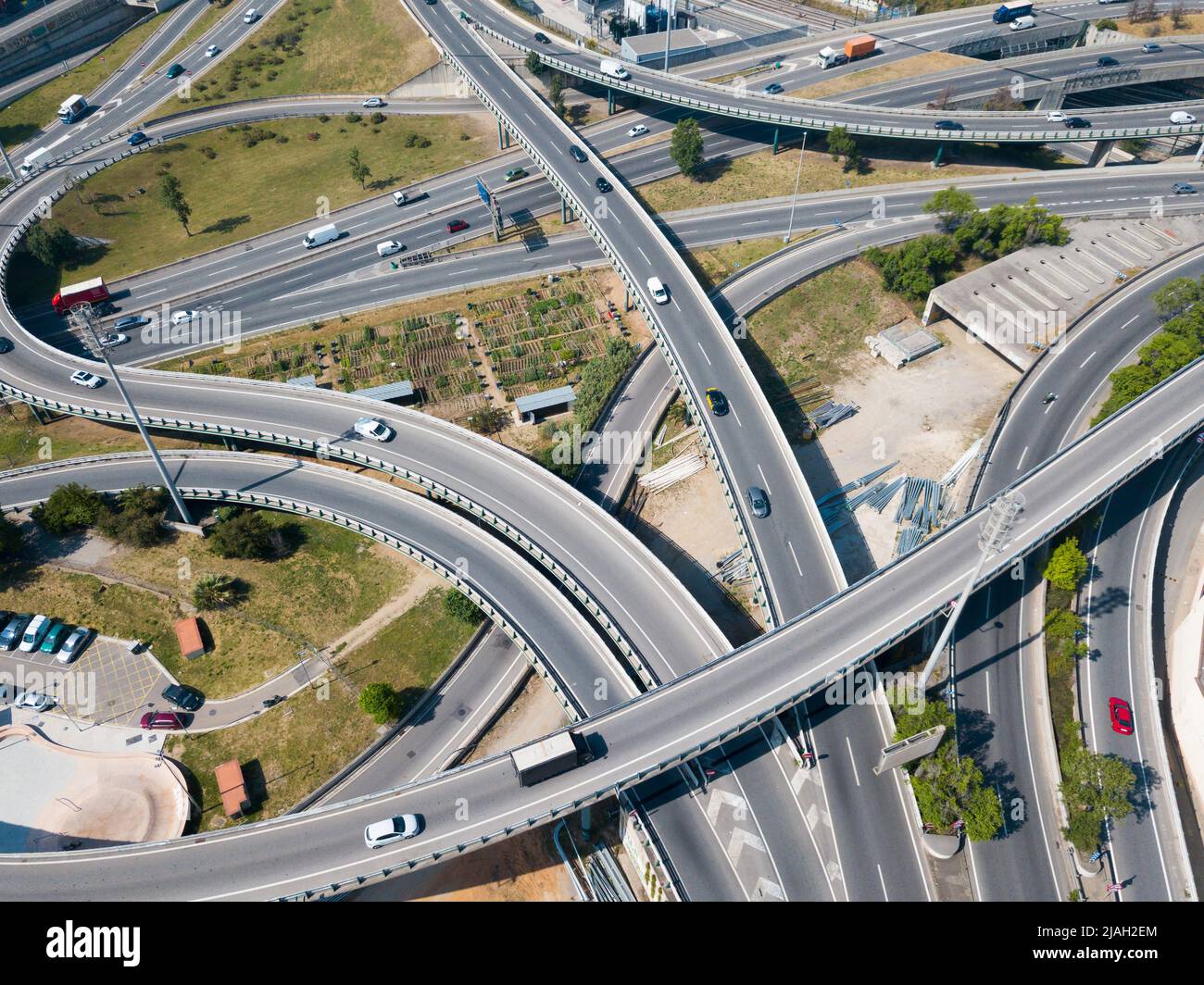 Barcelona flyover interchange Stock Photo - Alamy