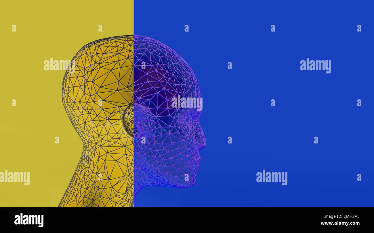 3d cyber virtual head Stock Photo - Alamy