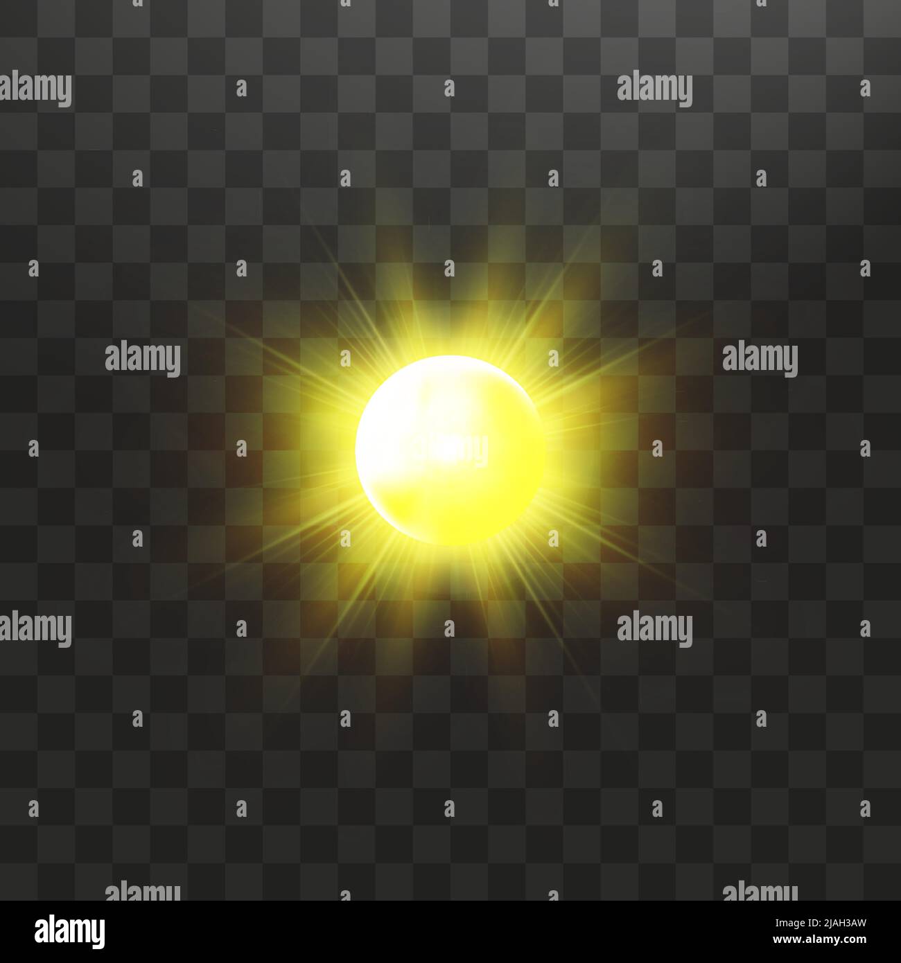 Warm sun on a transparent background. Summer. Glare. Solar rays Stock ...