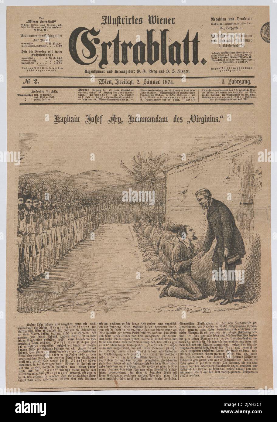 Captain Josef Fry, Commandant of the "Virginius" ". Execution by ...