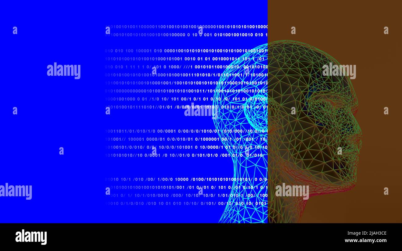 3d cyber virtual head Stock Photo - Alamy