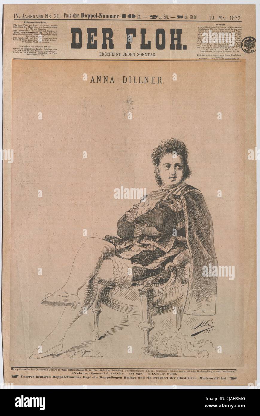 Anna Dillner (title page of "Der Floh"). Karl Klic (1841-1926), Artist ...
