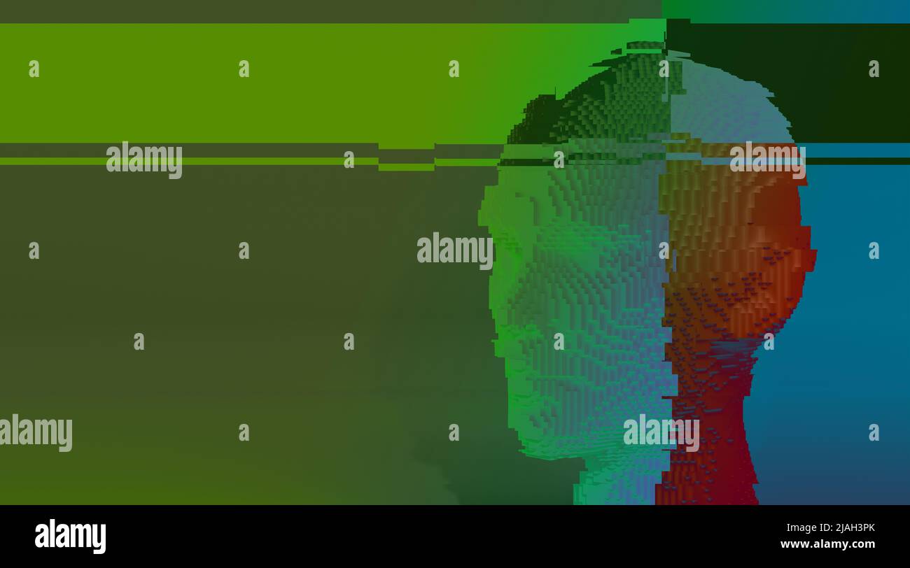 3d cyber virtual head Stock Photo - Alamy