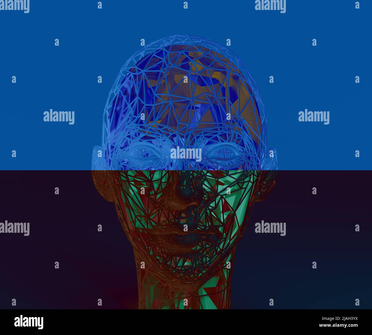 3d cyber virtual head Stock Photo - Alamy