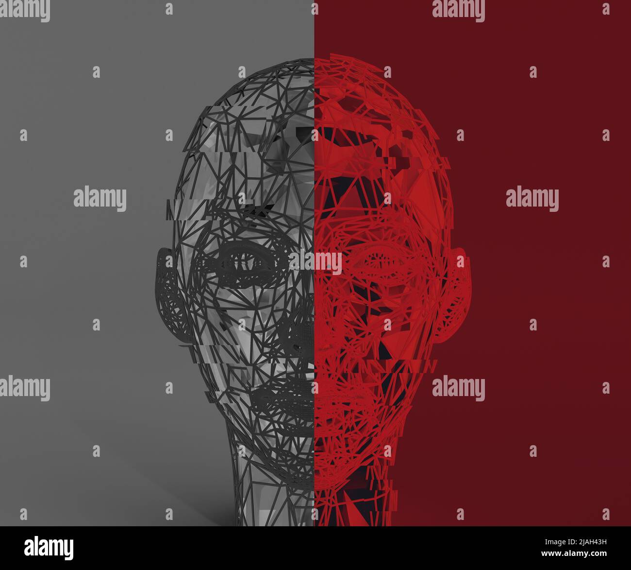 3d cyber virtual head Stock Photo - Alamy