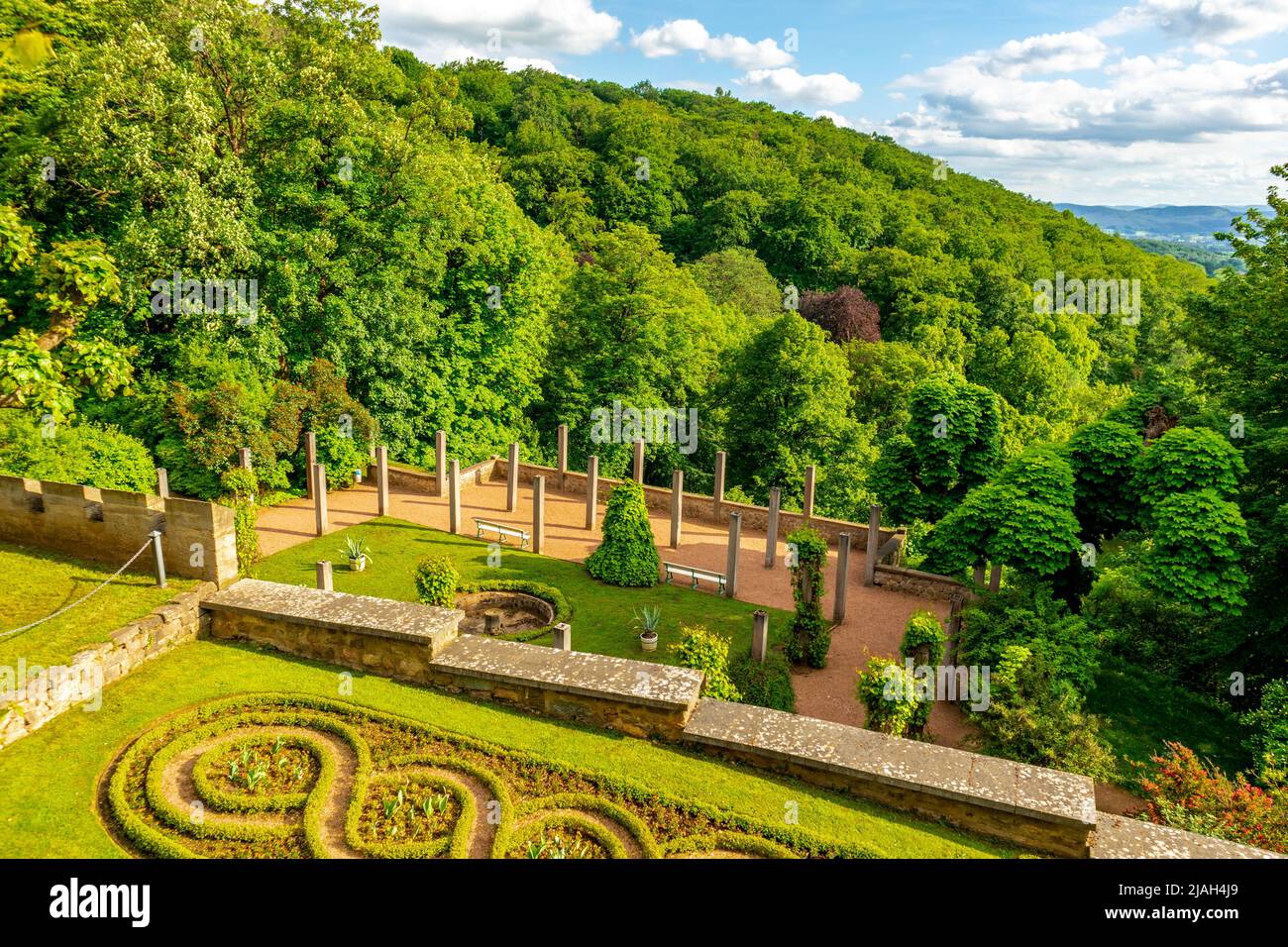 Summer walk in the beautiful Park in Altenstein near Bad Liebenstein ...