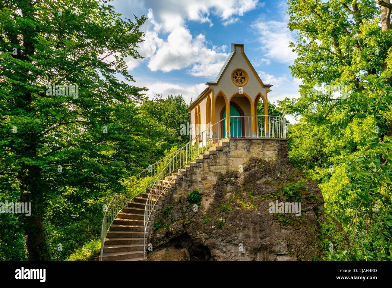 Summer walk in the beautiful Park in Altenstein near Bad Liebenstein ...