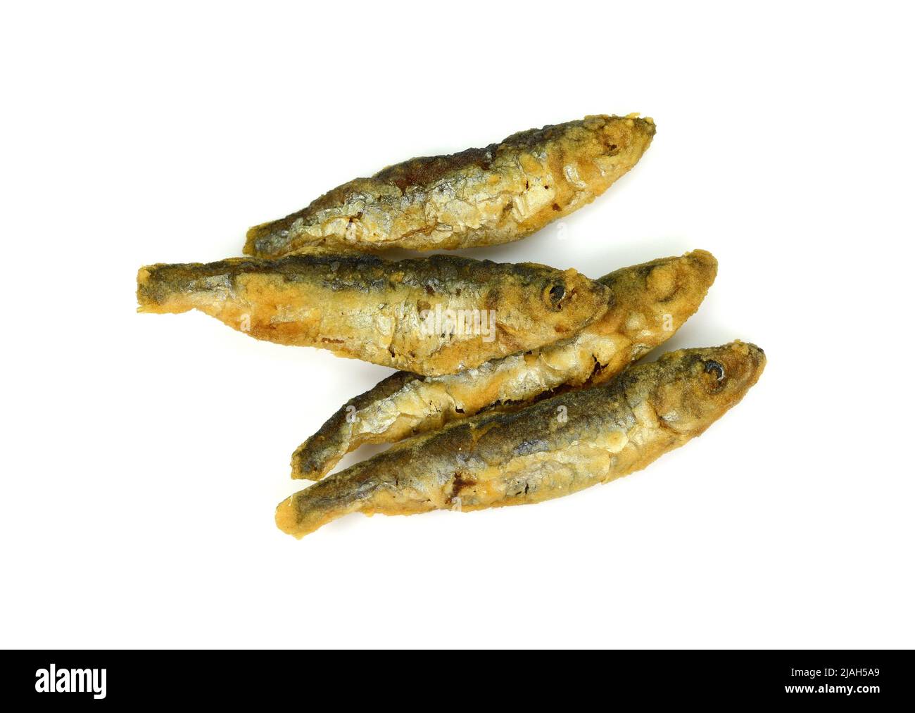 Deep Fried small Fishes Isolated On White Background. Simply food ...