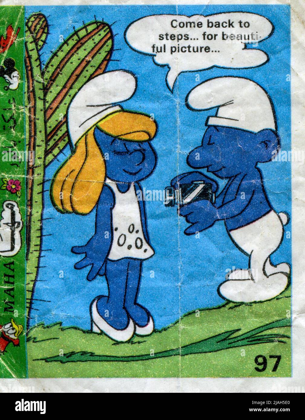 Germany chewing gum insert. Cartoon. 1980s Stock Photo - Alamy