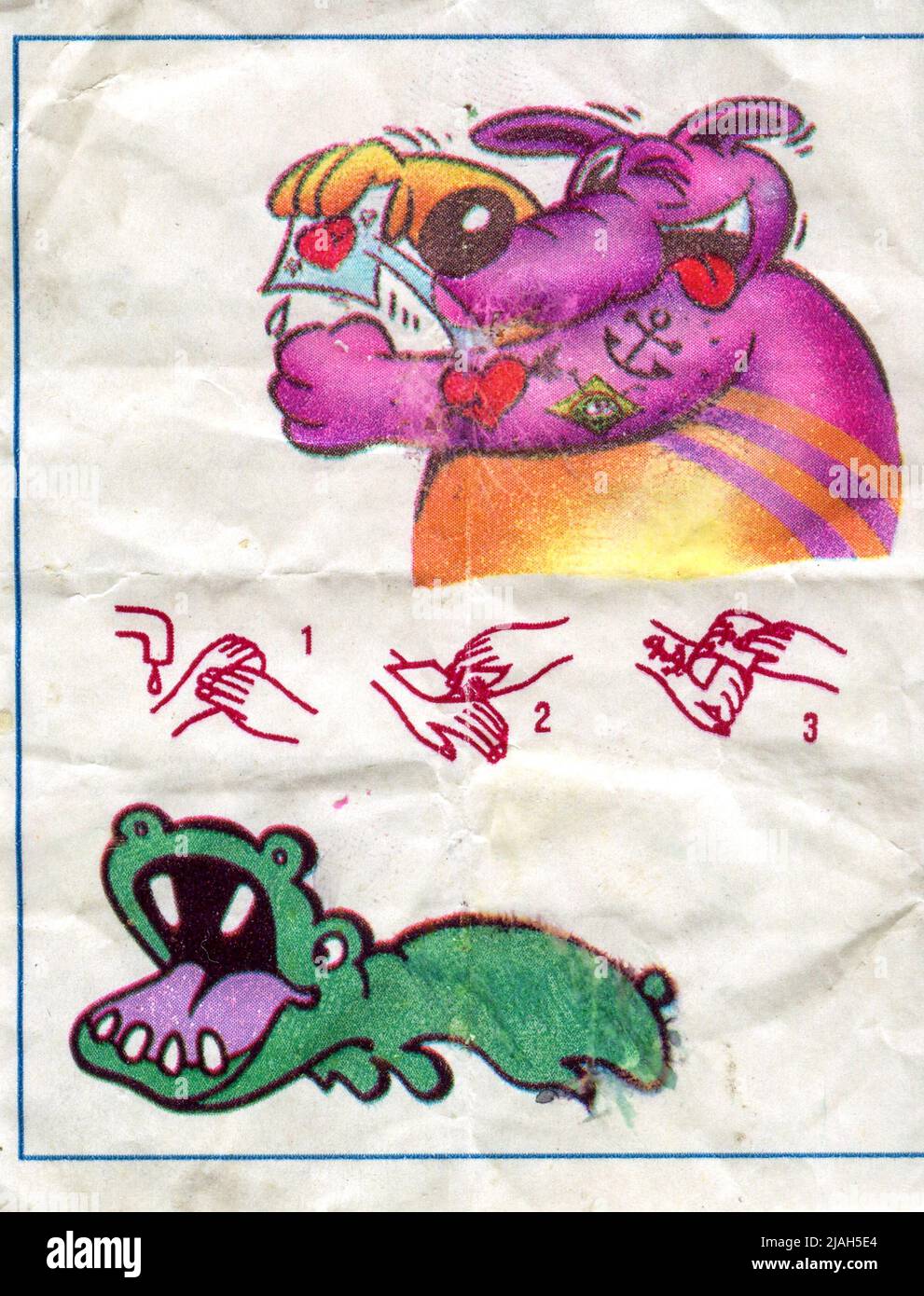 Germany chewing gum insert. Cartoon. 1980s Stock Photo - Alamy