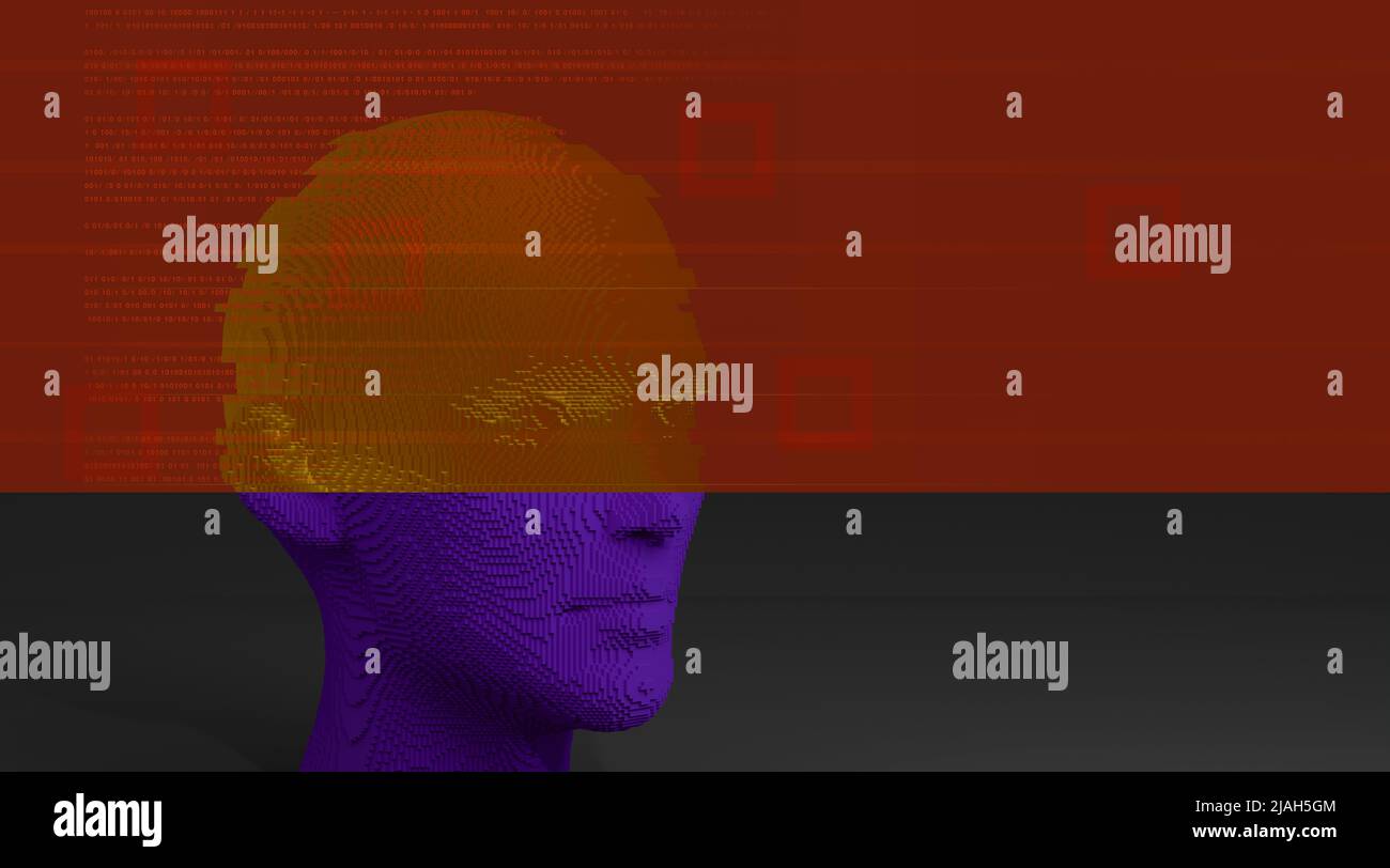 3d cyber virtual head Stock Photo - Alamy