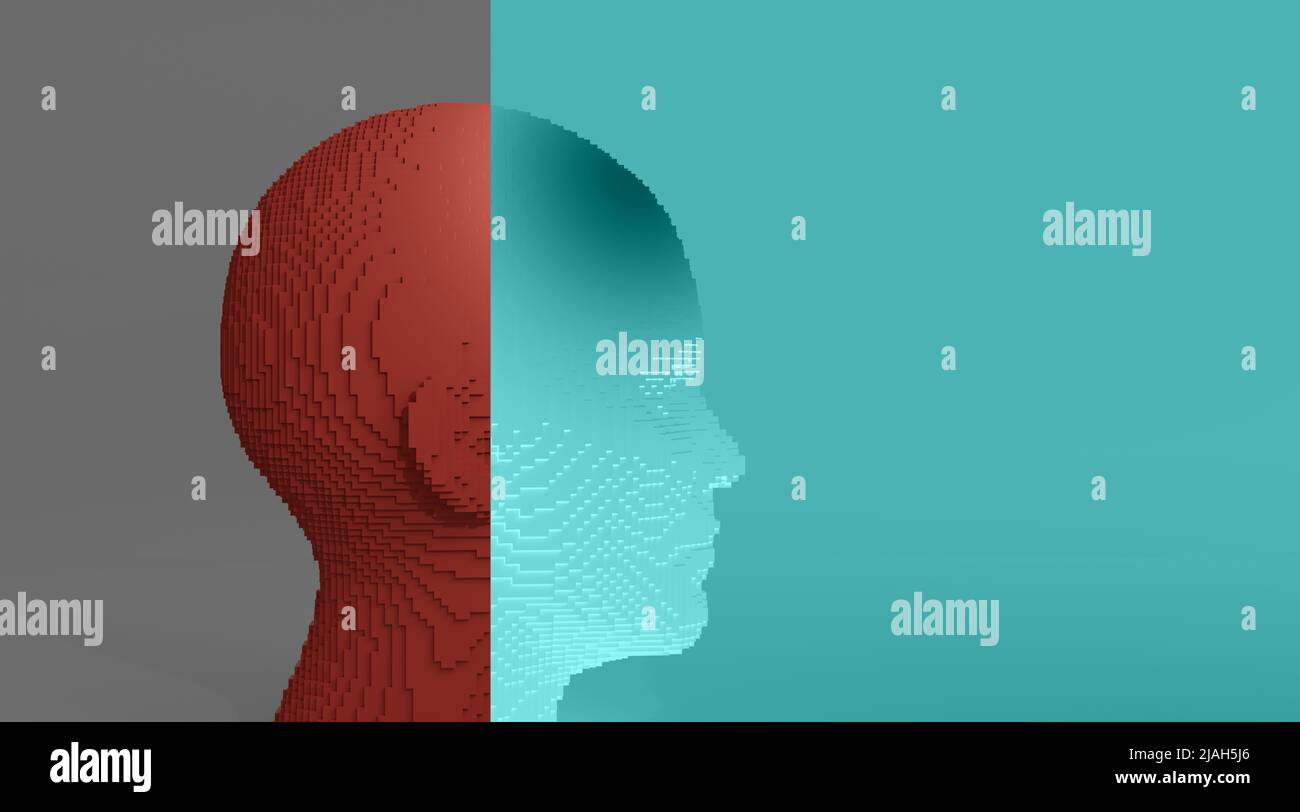 3d cyber virtual head Stock Photo - Alamy