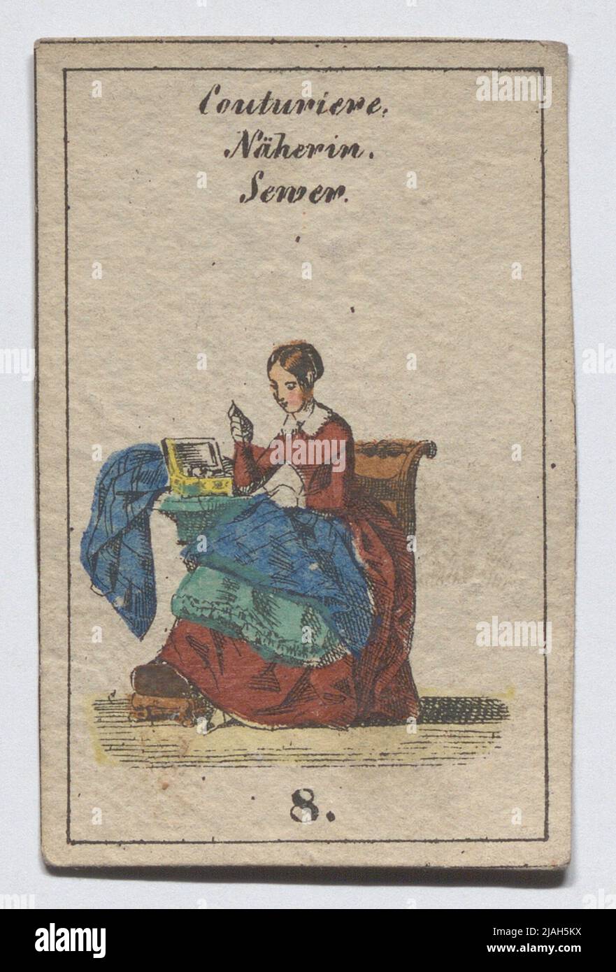 Card game (24 sheets) with professional representations: "Coutouriére ...