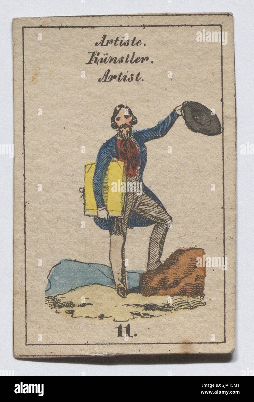 Card game (24 sheets) with professional representations: "Artiste ...
