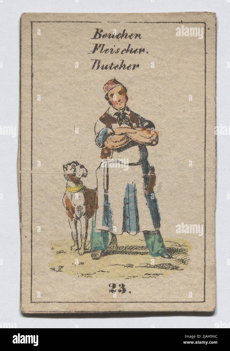 Card game (24 sheets) with professional representations: "Boucher ...