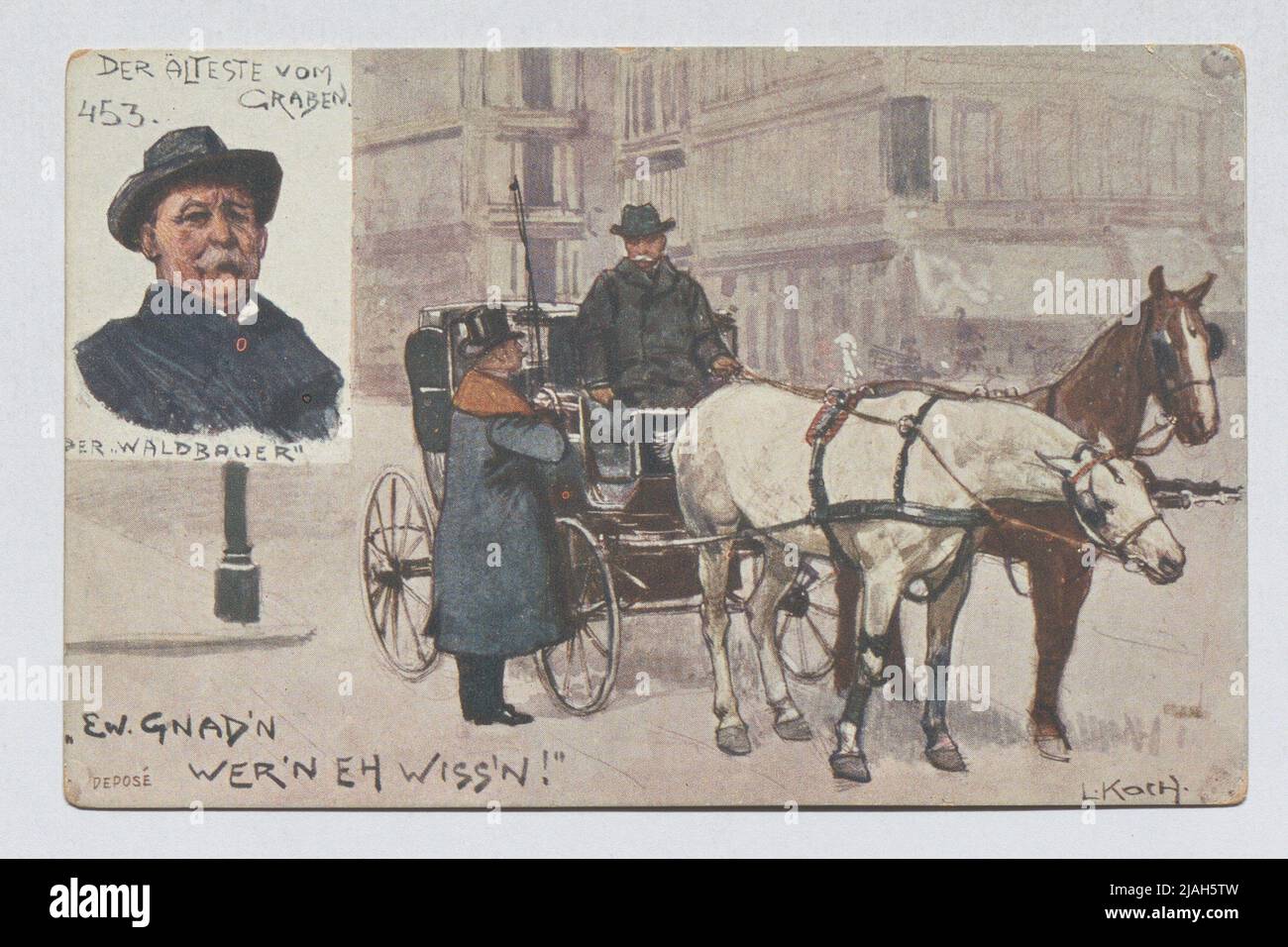 "Karlsplatz.". Postcard from a series about Wiener Fiaker: "The oldest ...