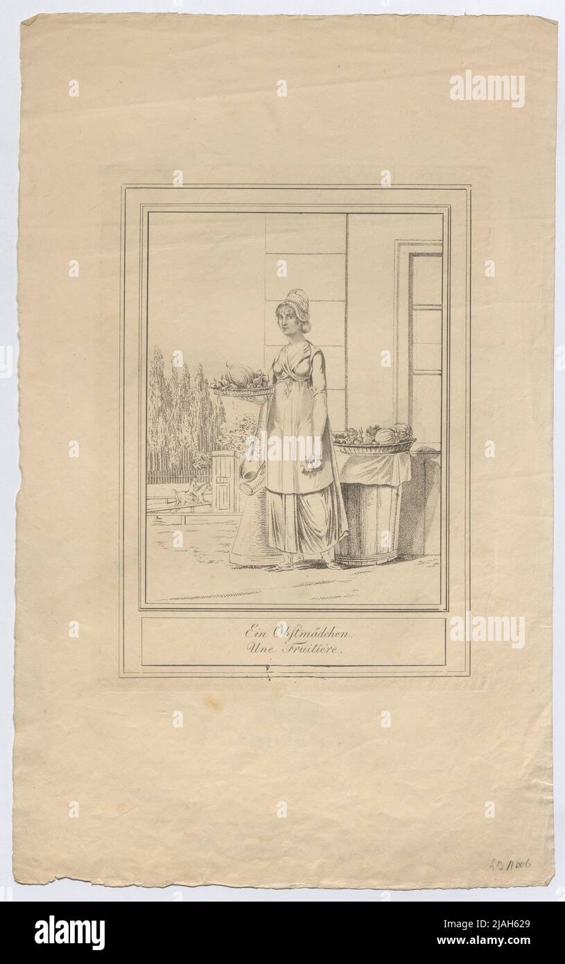 Series "Wiener Costume" [Wiener Kostümen]: "A fruit girl. / Une ...