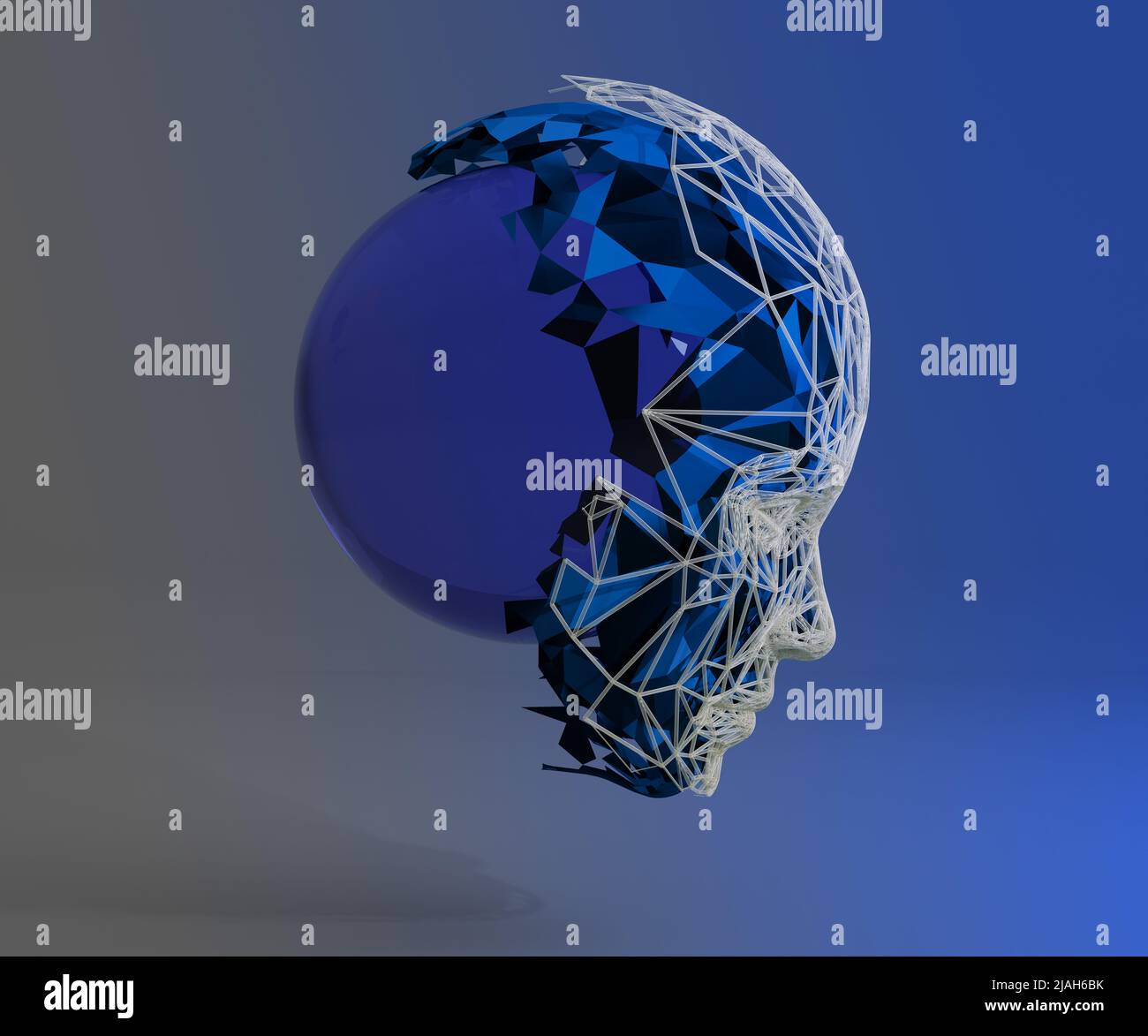 3d cyber virtual head Stock Photo - Alamy