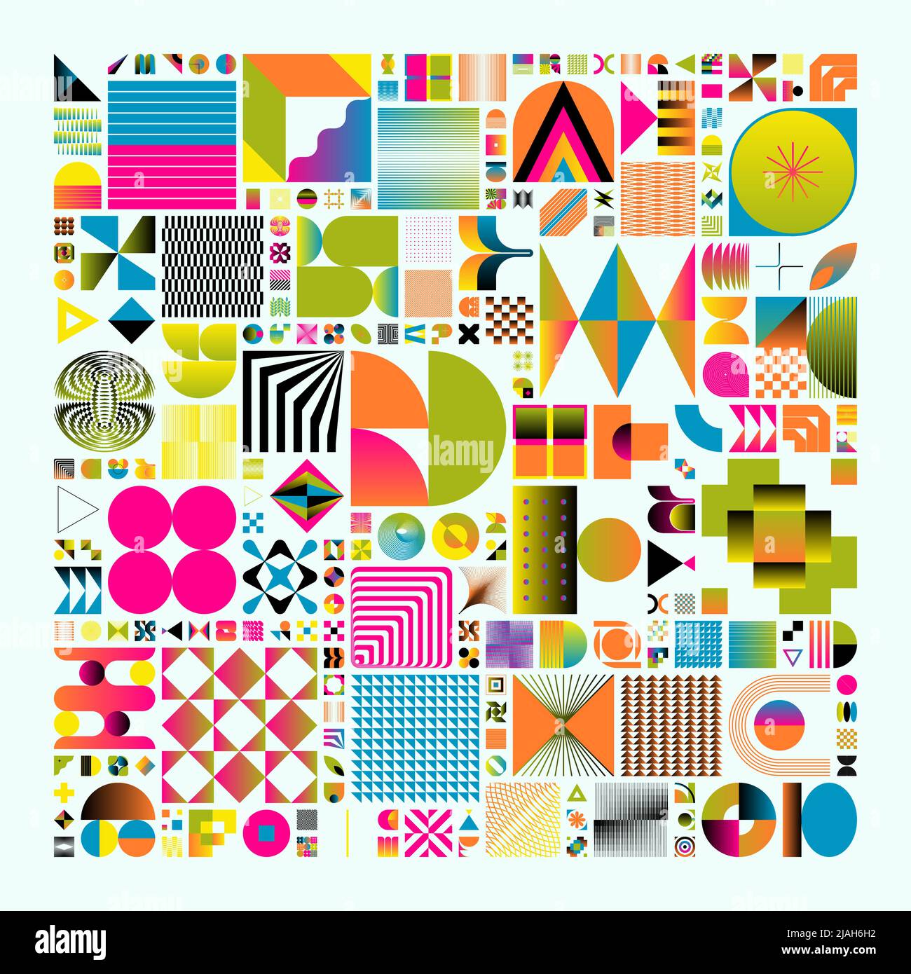 Neo-Geo vector pattern graphics artwork inspired by abstract modernist ...