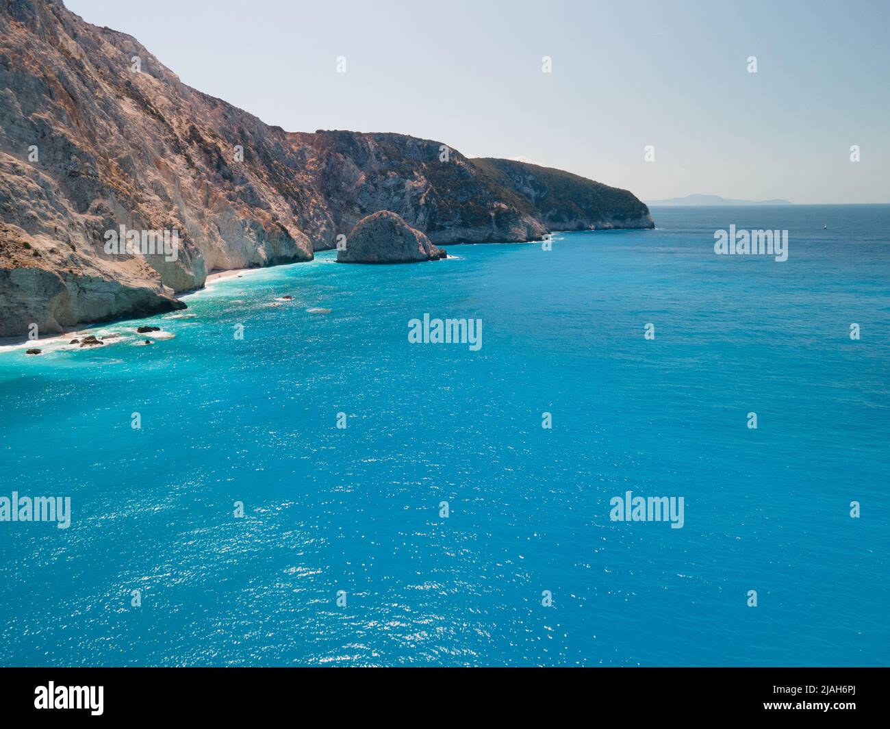 beautiful landscape of lefkada island with blue sea water Greece Stock ...