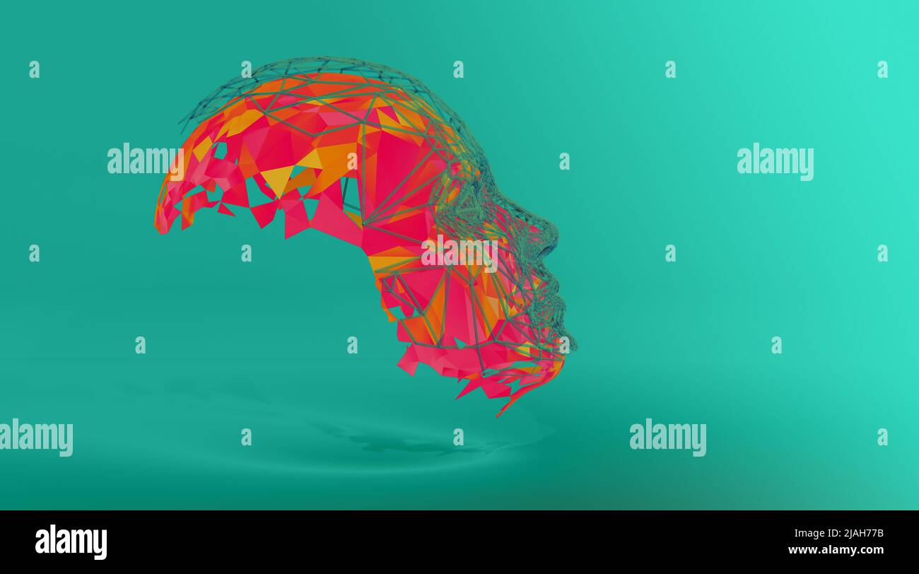 3d cyber virtual head Stock Photo - Alamy
