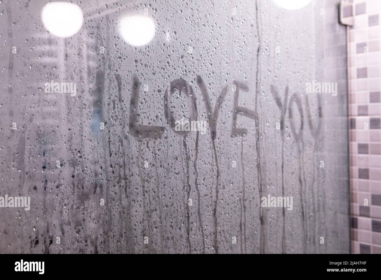 Drops red glass text hi-res stock photography and images - Alamy